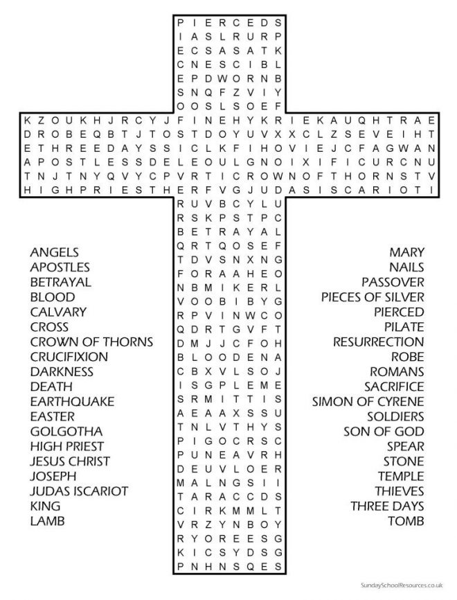 29c - Cross of Christ Word Search - Kid Niche